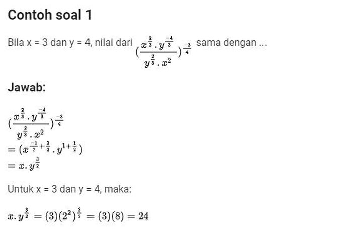 Sifat-Sifat Eksponen, Pengertian dan Contoh Soalnya - Semua Halaman - Kids