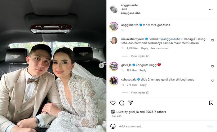 Anggi Marito Resmi Jadi Istri Kenji Ganessha, Pamer Foto Pernikahan ...