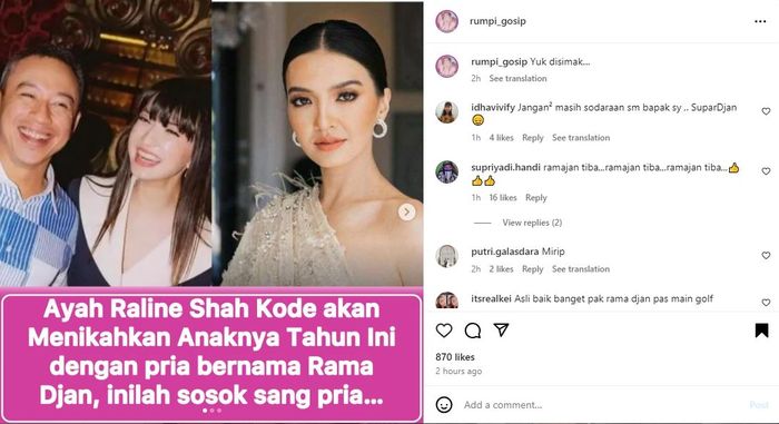 Raline Shah Bakal Nikah? Sang Ayah Diduga Ngode Calon Suami sang Artis ...