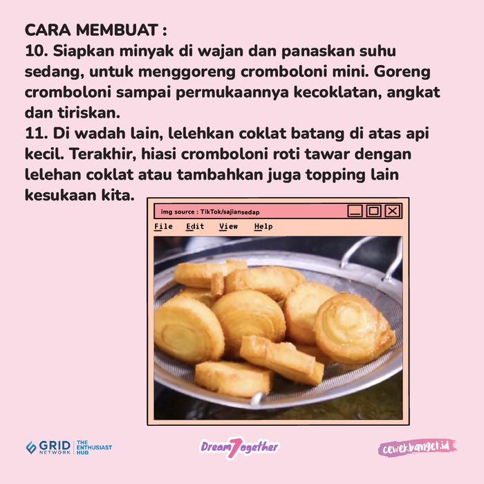 Resep Cromboloni Mini dari Roti Tawar Cocok Buat Anak Kost Nih ...
