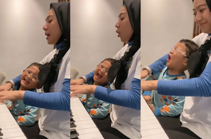 Lucu Banget! Inilah Momen Putra Bungsu Raditya Dika Saat Bersemangat Les Nyanyi, Sang Guru ...