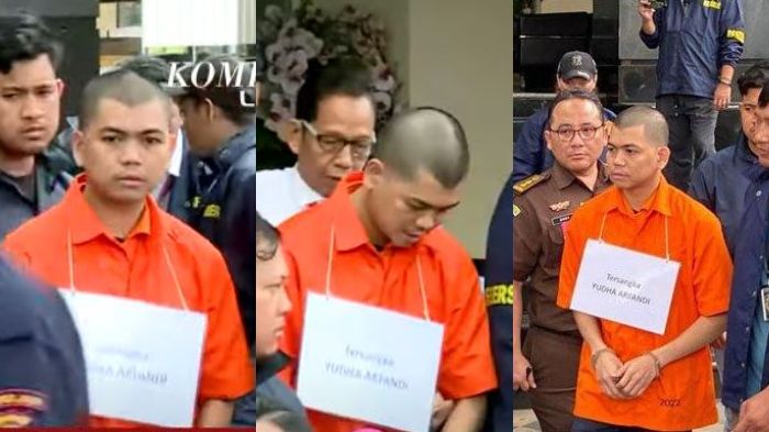 Penampilan Plontos Yudha Arfandi di Rekonstruksi Kasus Tenggelam Dante ...