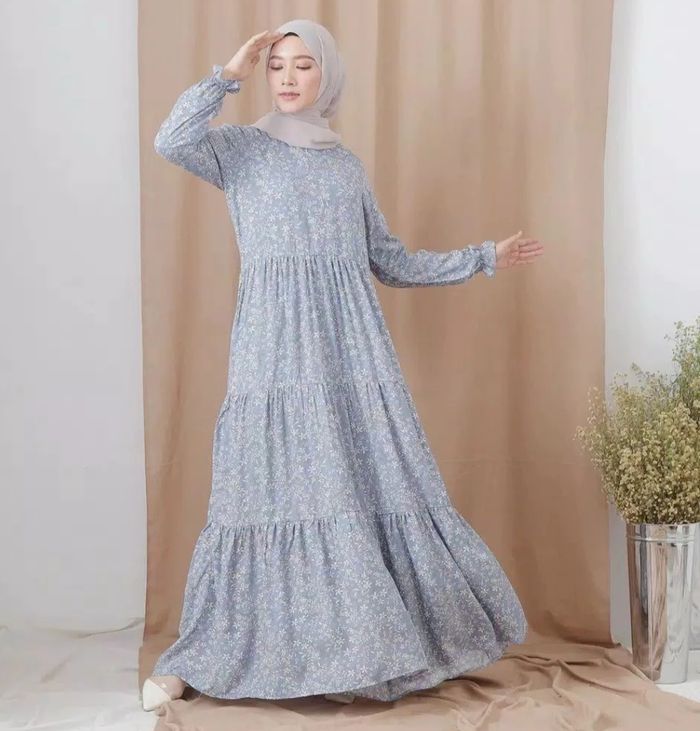 3 Rekomendasi Gamis Biru Muda Rp 100 Ribuan untuk Baju Lebaran 2024 - Stylo