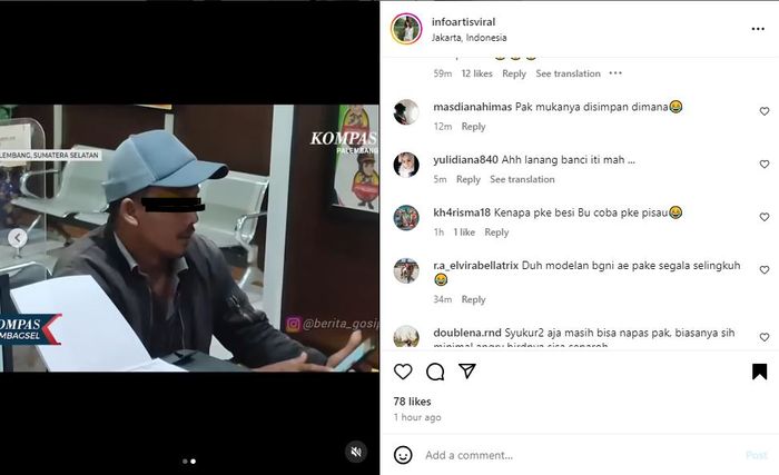 Suami di Palembang Dipukul dengan Besi Gegara Ketahuan Selingkuh, Kini Laporkan sang Istri ke Polisi