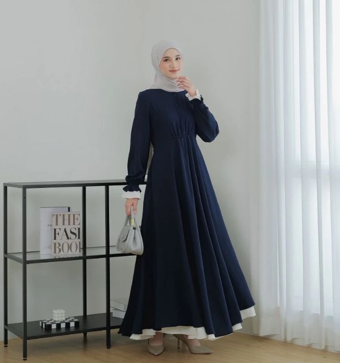 3 Rekomendasi Gamis Biru Navy Rp 100 Ribuan untuk Baju Lebaran 2024 - Stylo