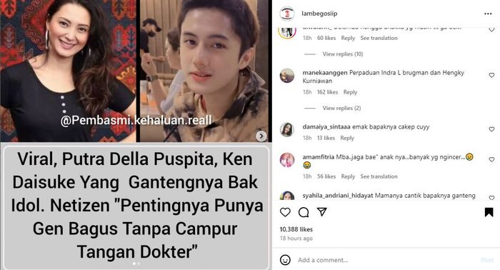 Viral Visual Tampan Putra Della Puspita yang Dinilai Bak Idol, Terkuak ...