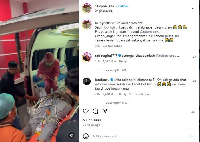 Ruben Onsu Mendadak Dilarikan ke Rumah Sakit, Suami Sarwendah Terbaring Lemah Dibawa Ambulans ...