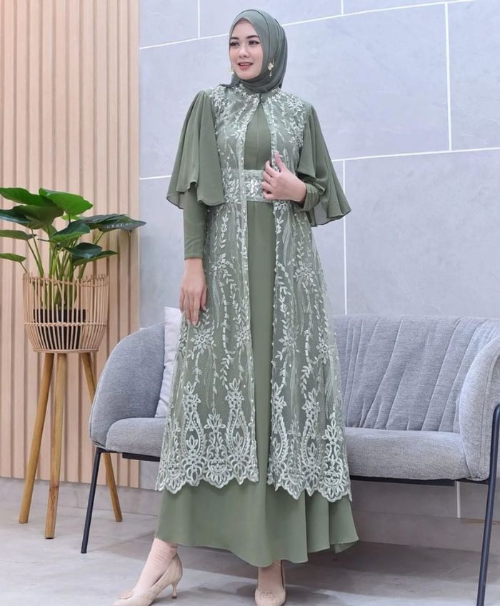 Rekomendasi Gamis Rompi Brokat Mewah Tapi Murah Mulai Rp 100 Ribuan - Stylo