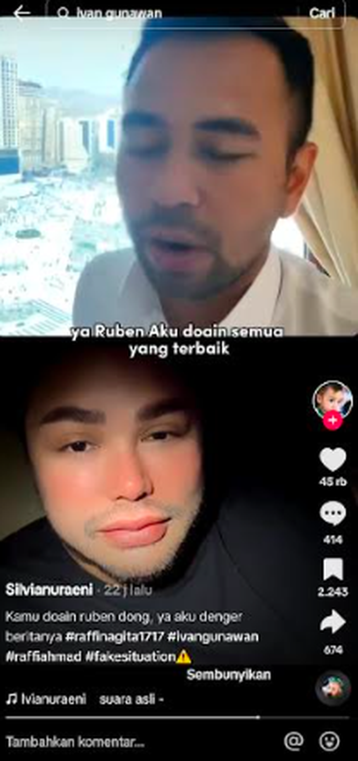 Raffi Ahmad Kirim Doa dari Tanah Suci untuk Rumah Tangga Ruben Onsu dan Sarwendah