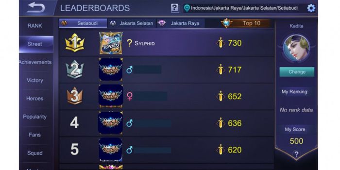 Street Leaderboard, Fitur Rank Baru dari Mobile Legends: Bang Bang ...