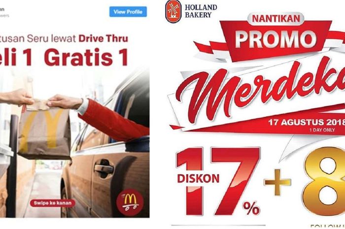 Daftar Promo Diskon 17 Agustus 2018, Dari McDonalds, Holland Bakery ...