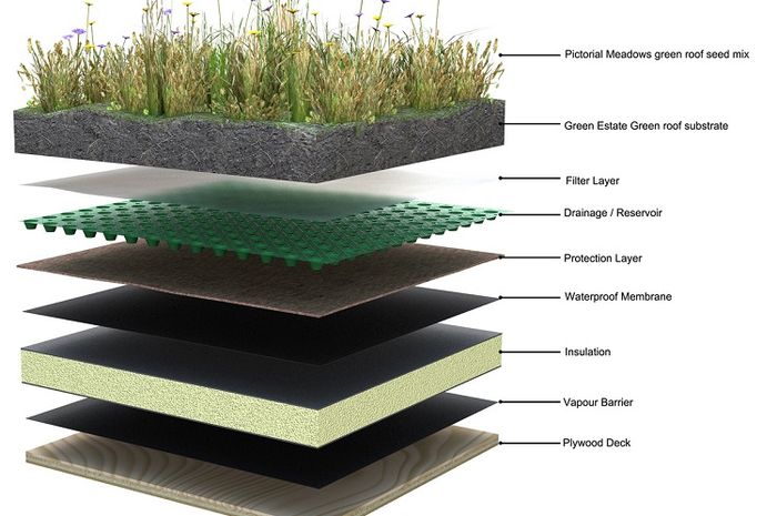 Jadi Pendingin Pasif, Ini Cara Kerja Taman Atap Kurangi Panas 60% - iDEA