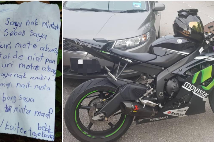 Pencuri ini Pilih Kembalikan Motor Hasil Curiannya Beserta Sepucuk ...
