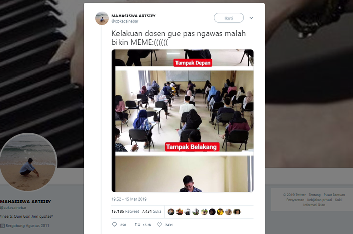Kocak! Lagi Ngawas Ujian, Dosen Ini Malah Bikin Meme Mahasiswanya - Hai