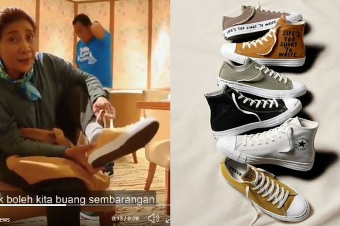 Pamer Sepatu Recycle, Susi Pudjiastuti: Terbuat dari Botol Plastik Bekas!
