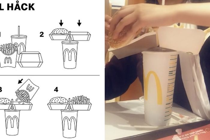 Trik Makan Paket McD Pake Satu Tangan Ternyata Kibul Belaka, Lihat Nih ...