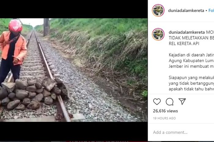 Video Tumpukan Batu di Atas Rel Kereta Api Viral, Ini Hukuman Bagi ... Video Tumpukan Batu di Atas Rel Kereta Api Viral, Ini Hukuman Bagi ...