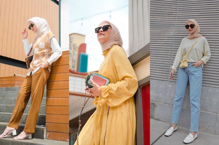 Tren Hijab 2021: Outfit Serba Kuning ala Selebgram Mega Iskanti - Stylo
