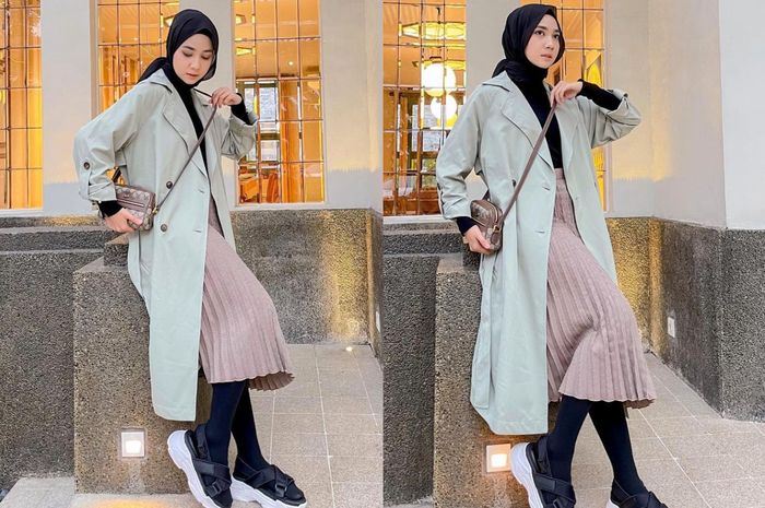 Ide Mix and Match Long Outer dan Rok Plisket Untuk Hijabers dari ...