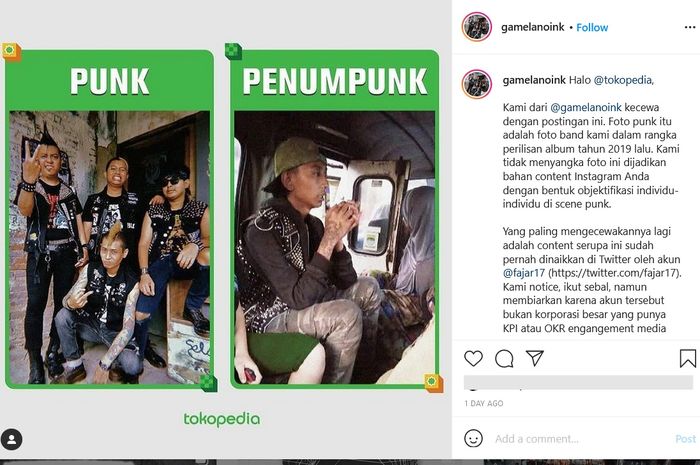 Fotonya Dibikin Meme Oleh Tokopedia Tanpa Izin, Band Punk Gamelanoink ...