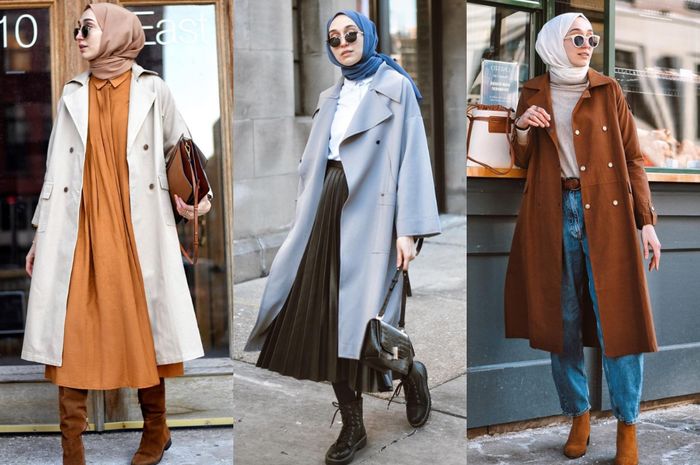 Ide Paduan Outfit Hijab Pakai Coat Bak Warga Turki Pergi ke Kantor ...