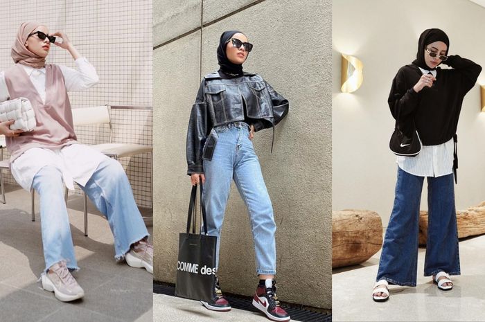 Paduan Outfit Hijab untuk Berbagai Jenis Jeans ala Aghnia Punjabi - Stylo