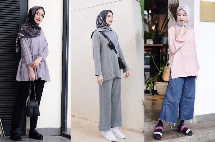 Inspirasi Outfit untuk Hijab Printing Bermotif ala Bahjatina - Stylo
