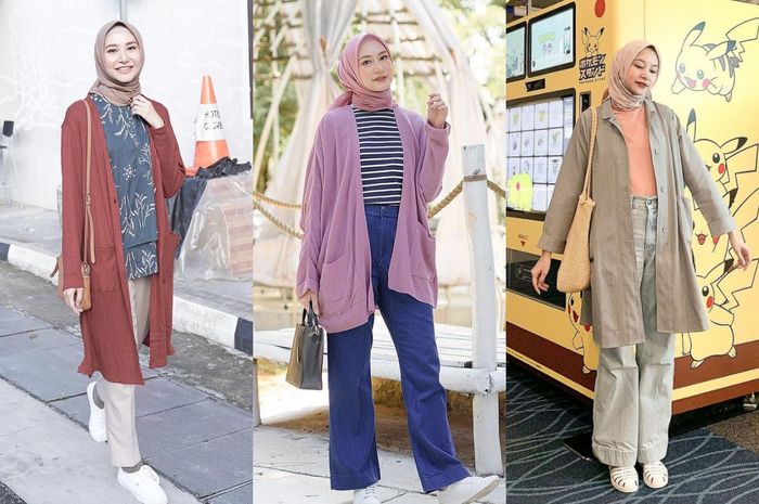 Inspirasi Outfit Hijab Long Outer Santun ala Bahjatina, Contek Yuk! - Stylo