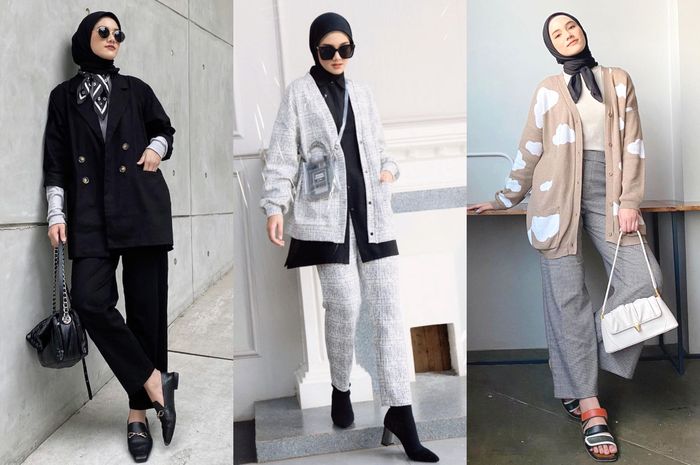 Tampilan Modis dengan Outfit Hijab Pakai Outer dari Selebgram Rania Sukandari - Stylo