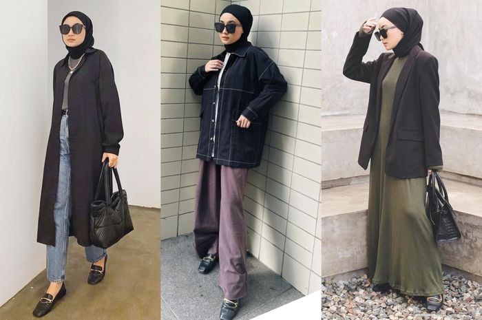 Inspirasi Fashion Hijab Pakai Outer Hitam dari Selebgram Alifia Diannisa - Stylo