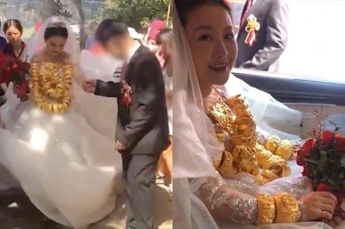 Viral Pengantin Wanita Pakai Kalung Emas 60 Kg Terungkap Sosok Sang