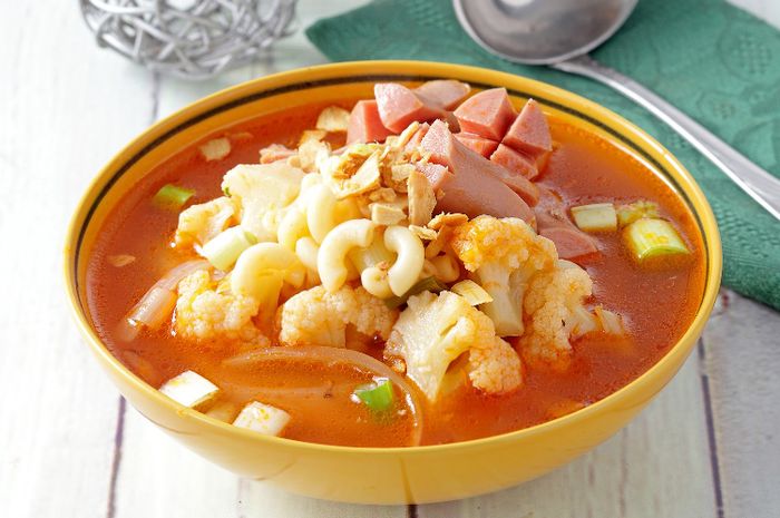 Resep Sup Makaroni Sosis Kembang Kol, Menu Pelengkap Sempurna Perpaduan ...