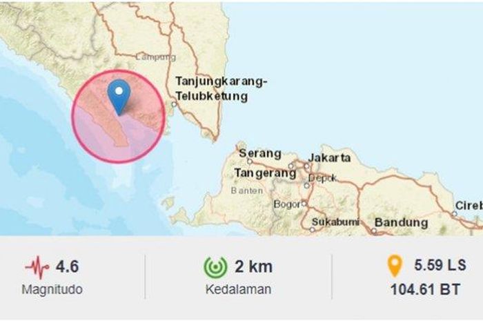 Gempa Terkini, Hari Ini 8 Agustus Lampung Diguncang Gempa Magnitudo 4.3 SR - Grid Health