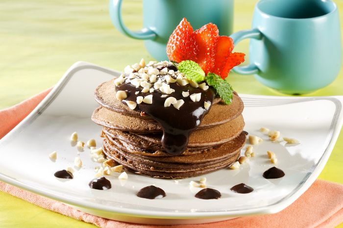 Resep Bekal Cepat : Resep Pancake Cokelat Kacang Enak, Menu Sarapan ...