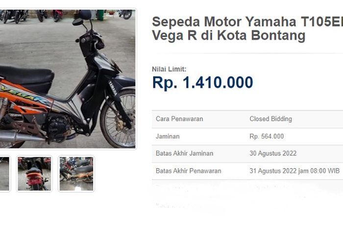 Bebek Irit Yamaha Vega R Buka Harga Rp 1,4 Jutaan Buruan Tawar dan Bawa ...