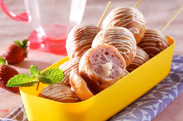 Resep Sate Donat Ungu Isi Keju Leleh, Camilan Untuk Di Akhir Pekan yang ...