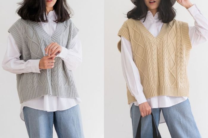 3 Rekomendasi Vest Rajut, OOTD Modis dan Kece ala Korean Style! - Stylo