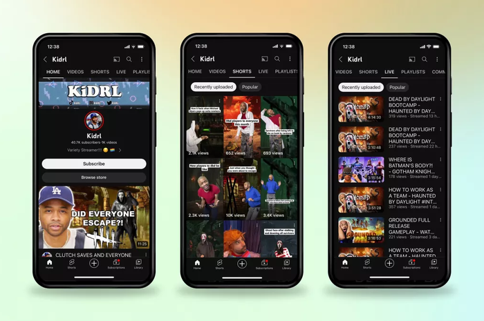 YouTube Akan Pisahkan Tab Short, Live dan Video Panjang, Makin Rapi! - Nextren.grid.id