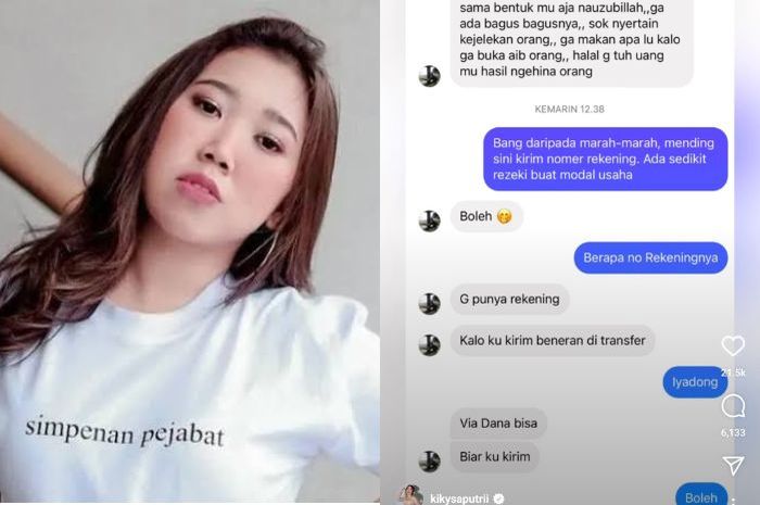 Leslar Lovers Hujat Kiky Saputri Lewat DM, sang Komika Auto Transfer Uang, Reaksi Fans Fanatik ...
