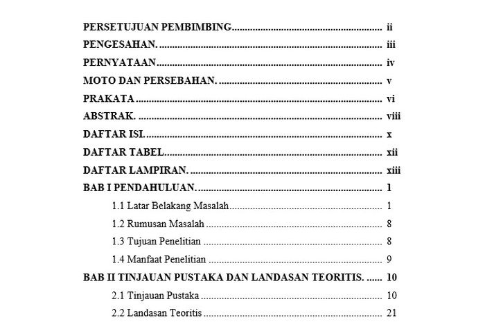 Cara Membuat Daftar Isi di Microsoft Word 2010, Simak Contoh Lengkapnya ... Cara Membuat Daftar Isi di Microsoft Word 2010, Simak Contoh Lengkapnya ...
