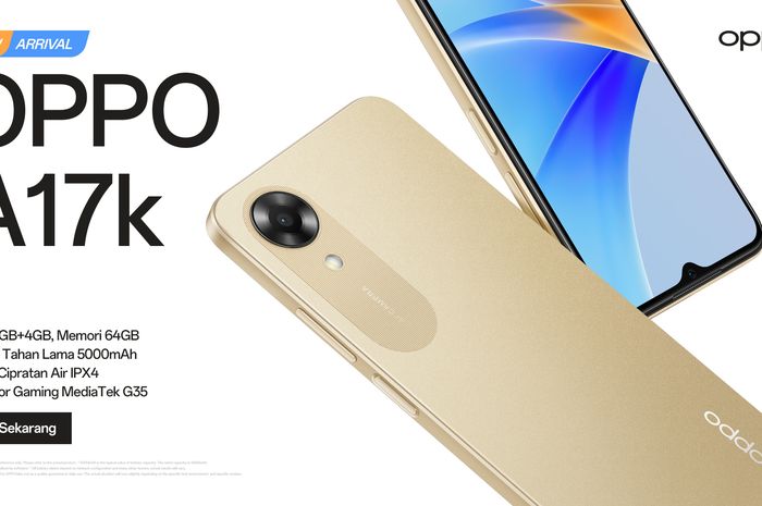 OPPO A17k Meluncur di Indonesia, HP Rp 1 Jutaan Desain Premium ...