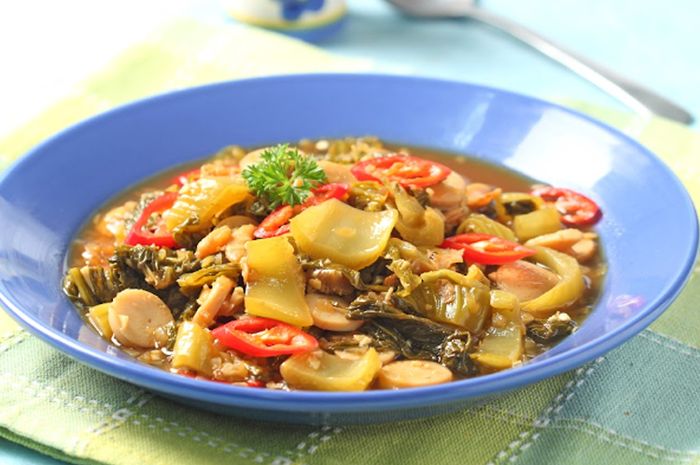 Resep Sawi Asin Tumis Sosis, Modifikasi Menu Sayuran yang Bakal ...