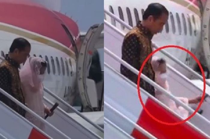 Viral Iriana Jokowi Jatuh Di Tangga Pesawat, Ternyata Orang Terpeleset ...