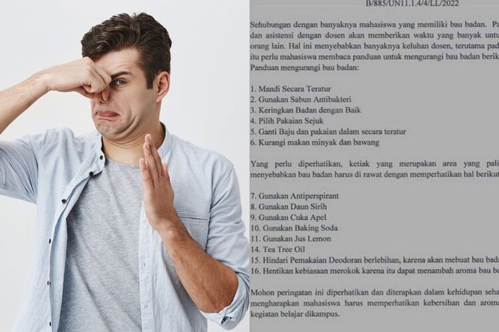 Viral Dosen Buat Surat Gegara Mahasiswa Bau Badan, Hati-hati Bau Badan ...