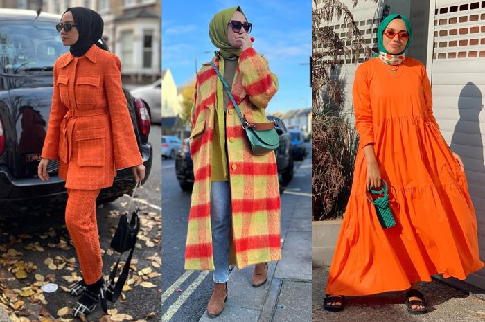 Inspirasi Outfit Hijab Pakai Warna Oranye Dari Selebgram Turki Hulya