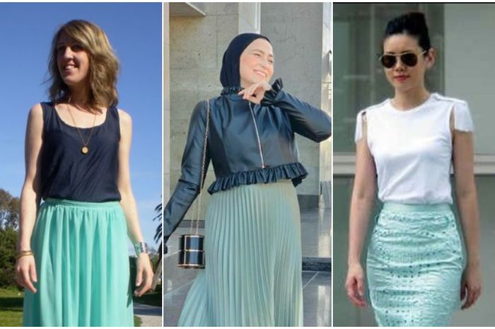 6 Inspirasi OOTD Tampil Manis dan Simpel Pakai Rok Warna Mint - CewekBanget