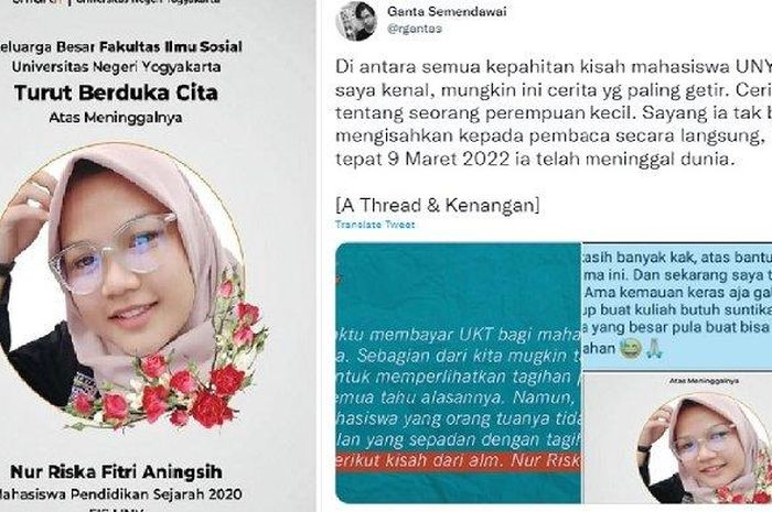 Viral! Riska Mahasiswi UNY Berjuang Untuk Bisa Kuliah Akhirnya ...