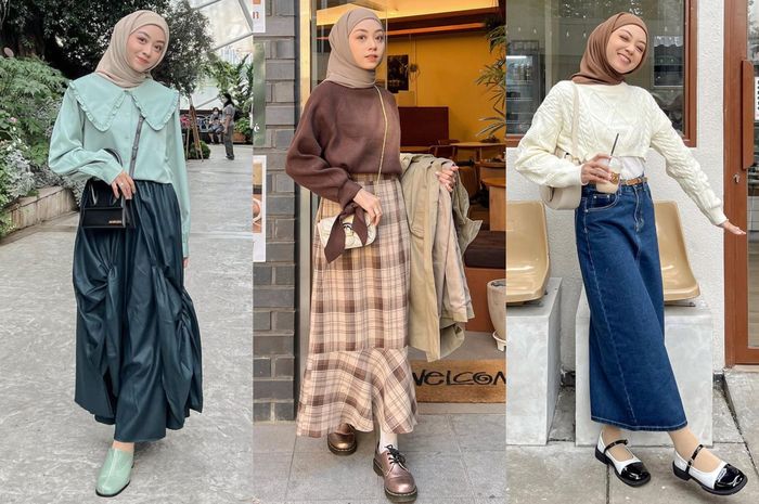 Inspirasi Outfit Hijab Pakai Rok Kekinian Ala Selebgram Meirani Amalia ...