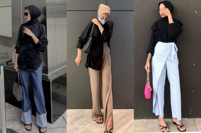 Tips Memadukan Atasan Hitam untuk OOTD Hijab Anti Plain ala Meliniaiw ...