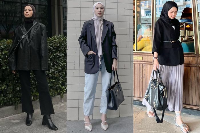 Inspirasi OOTD Blazer Hitam Hijab dari Selebgram, Outfit Makin Kece ... Inspirasi OOTD Blazer Hitam Hijab dari Selebgram, Outfit Makin Kece ...